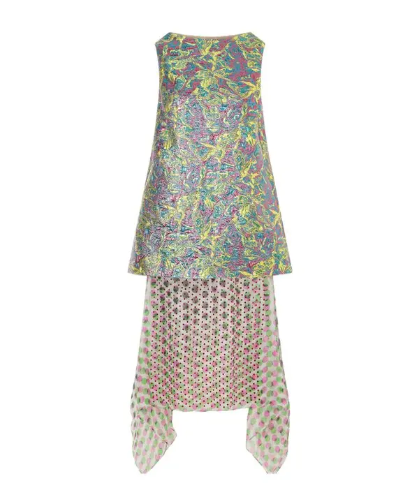Dries Van Noten Printed Layered Midi Dress