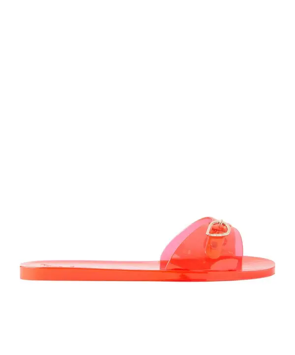 ANCIENT GREEK SANDALS Filia Jelly Pvc Slides With Buckle Detail - Orange