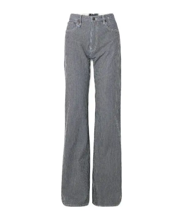 R13 Striped High-rise Wide-leg Jeans