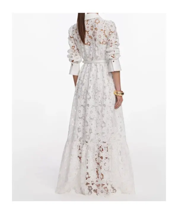 SELF-PORTRAIT Lace Collared Maxi Dress