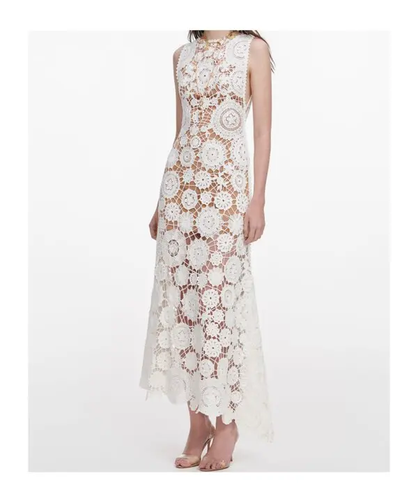 SELF-PORTRAIT Floral Crochet Maxi Dress