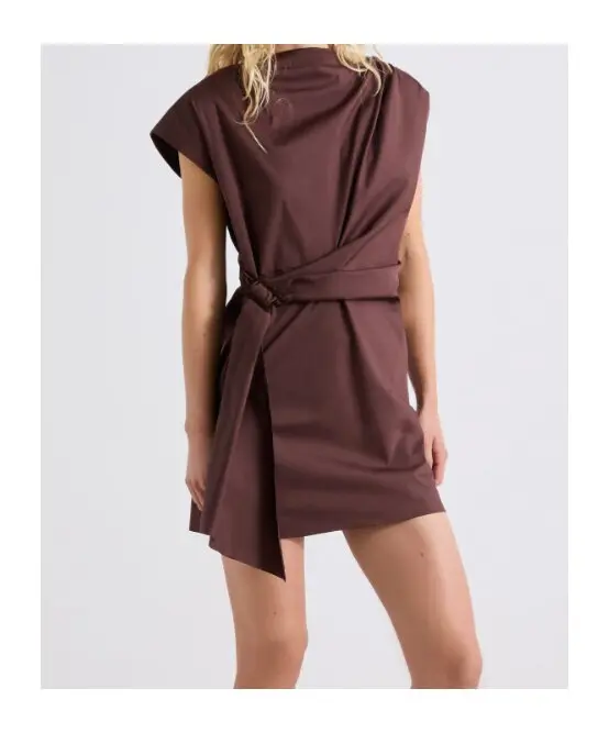 Marella Boat Neck Draped Midi Dress