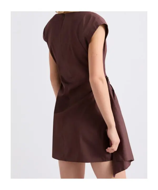 Marella Boat Neck Draped Midi Dress