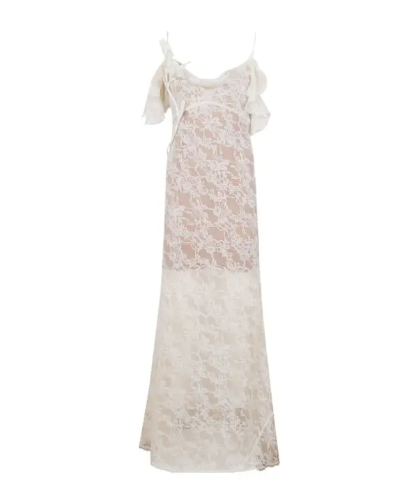 SELF-PORTRAIT Floral Lace Maxi Dress - Cream