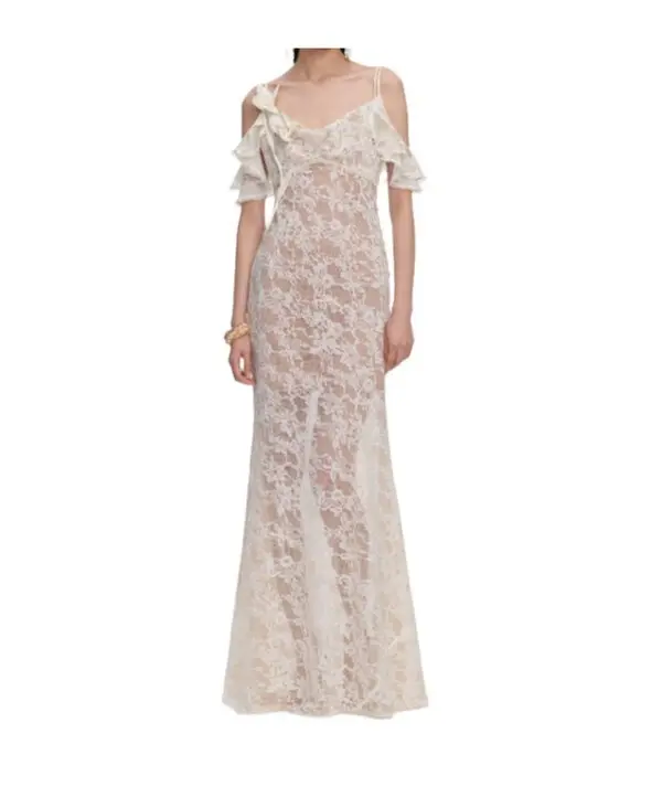 SELF-PORTRAIT Floral Lace Maxi Dress