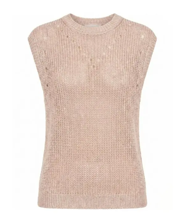 Peserico Sleeveless Sequined Top - Peony Pink