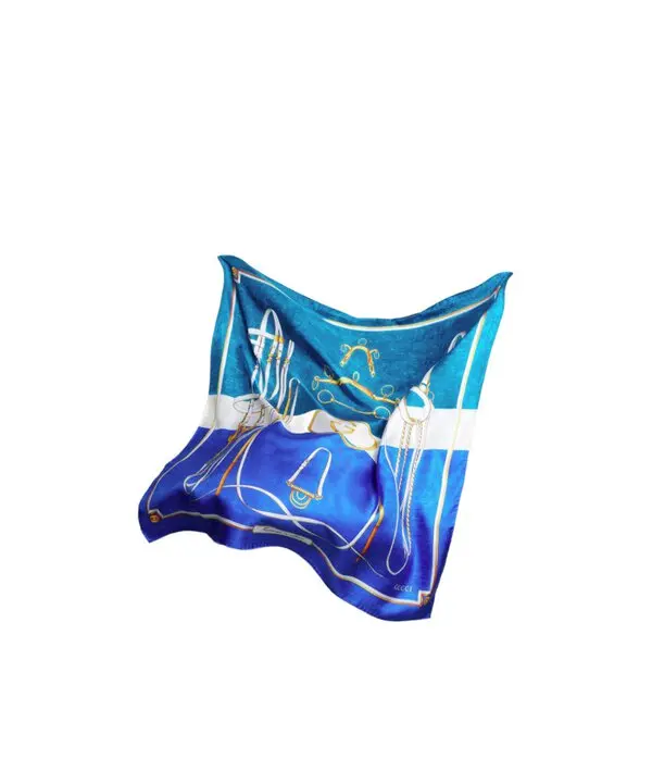 Gucci Morso D'oro' Printed Silk Carr - Blue