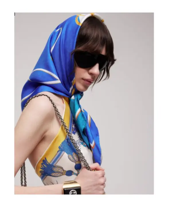 Gucci Morso D'oro' Printed Silk Carr - Blue