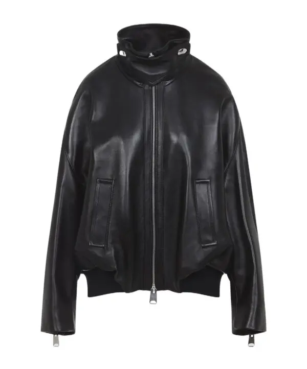 Khaite Hamett Zipped Leather Jacket - Black