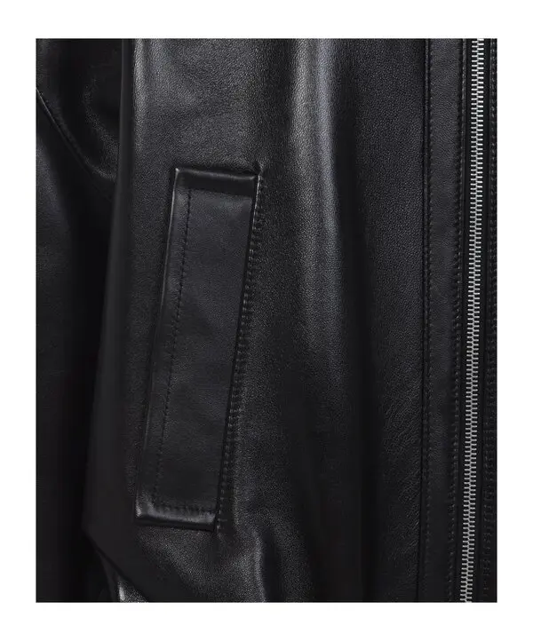 Khaite Hamett Zipped Leather Jacket - Black