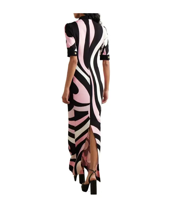 Emilio Pucci Printed Crepe Maxi Dress - Black