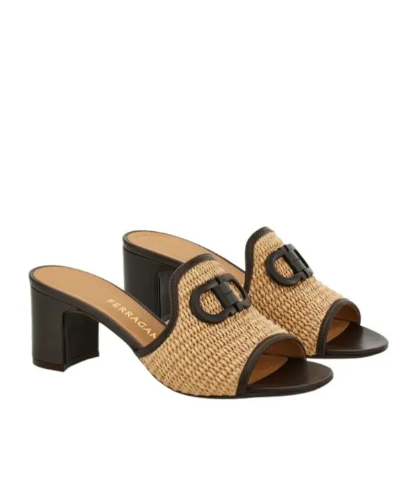 FERRAGAMO Gancini Ornament Mid-heel Slide