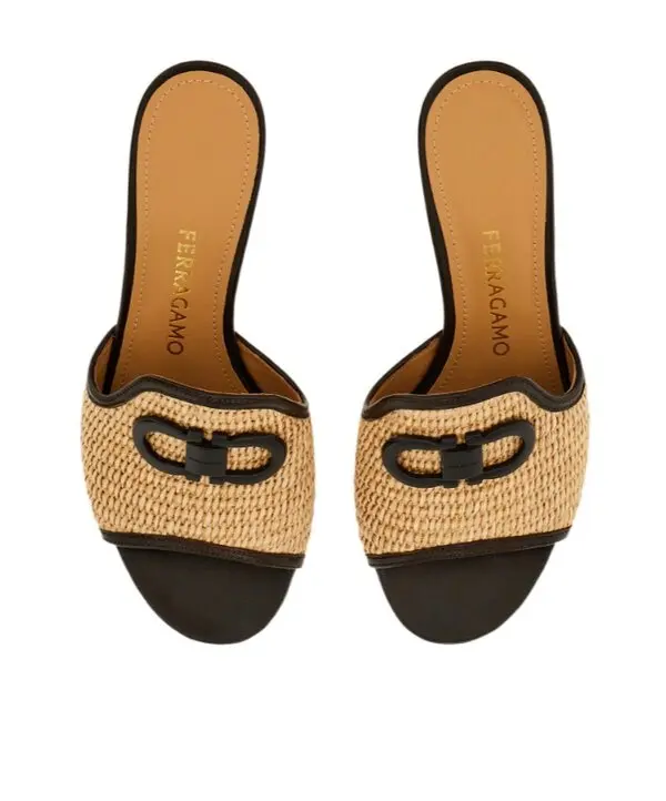 FERRAGAMO Gancini Ornament Mid-heel Slide