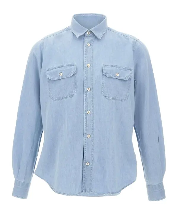 Eleventy Slim Denim-effect Shirt