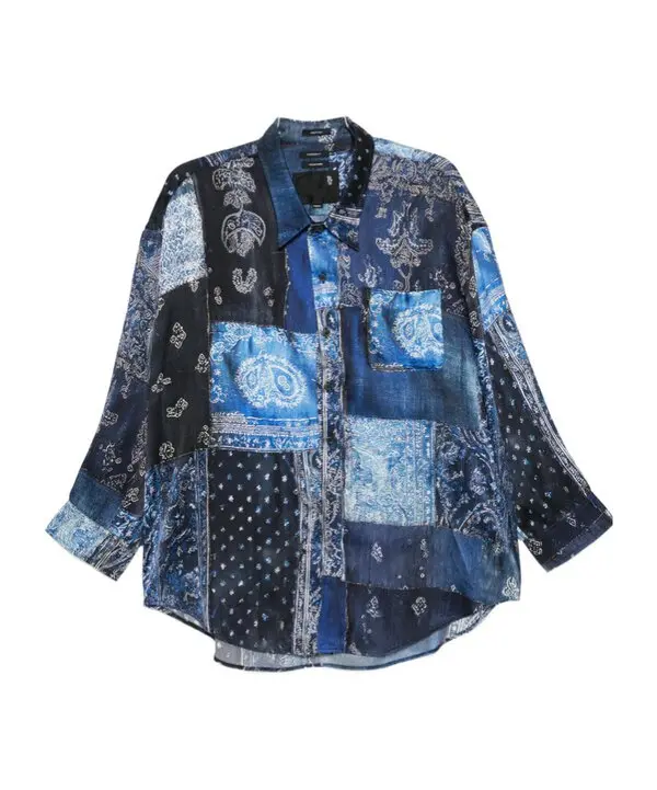 R13 Patchwork Bandana Printed Shirt