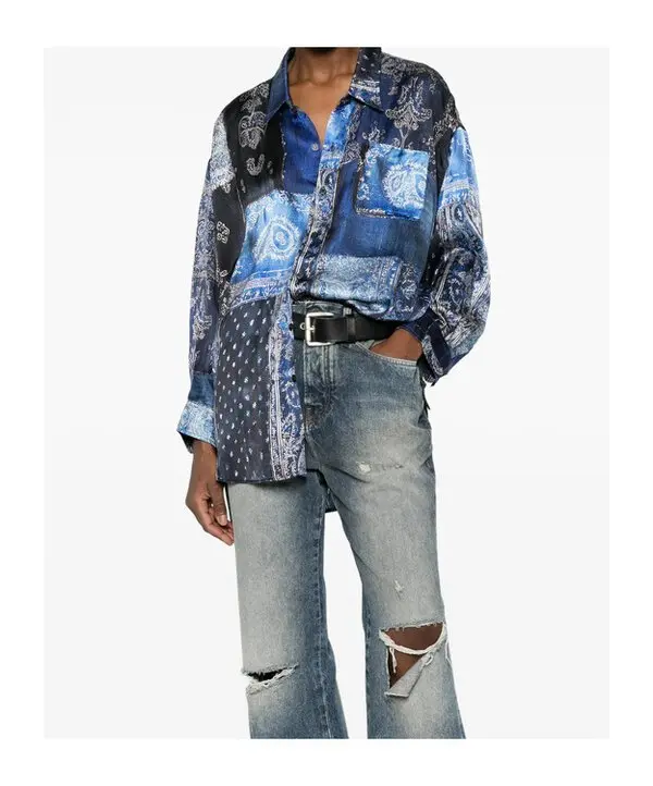 R13 Patchwork Bandana Printed Shirt