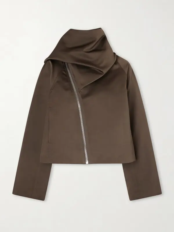 Rick Owens Cropped Scarf Flight Jacket - Brown