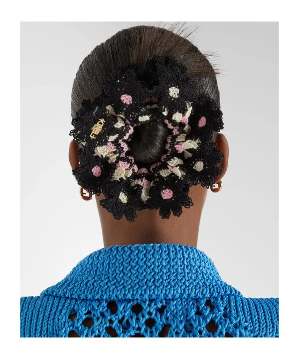 Fendi Crocheted Flower Hair Tie