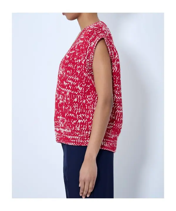 Dries Van Noten Sleeveless Knit Top With Deep V-neckline