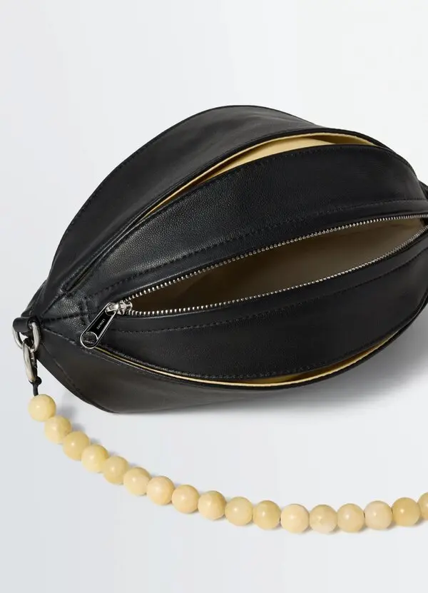 LEMAIRE Balloon Beaded Clutch Bag - Black/macadamia Nut
