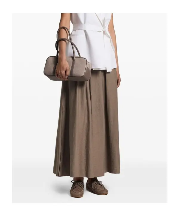 Peserico Pleated Maxi Skirt - Brown