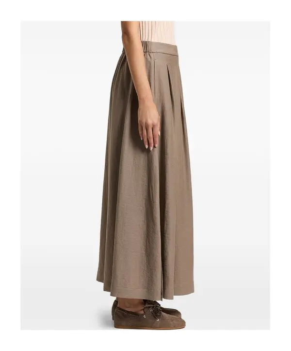 Peserico Pleated Maxi Skirt - Brown