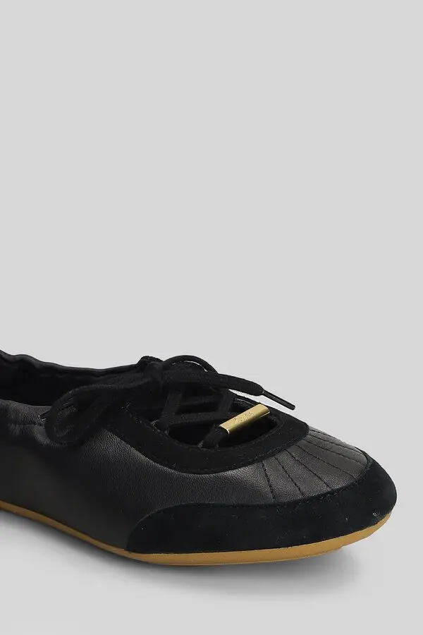 Chloé Kick Lace-up Ballet Flats - Black