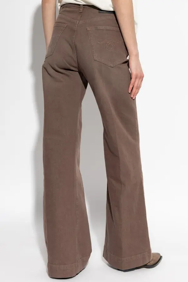 R13 Leather-patch Cotton Jeans