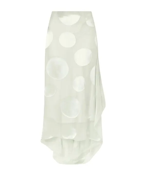 Dries Van Noten Asymmetric Polka Dot Maxi Skirt