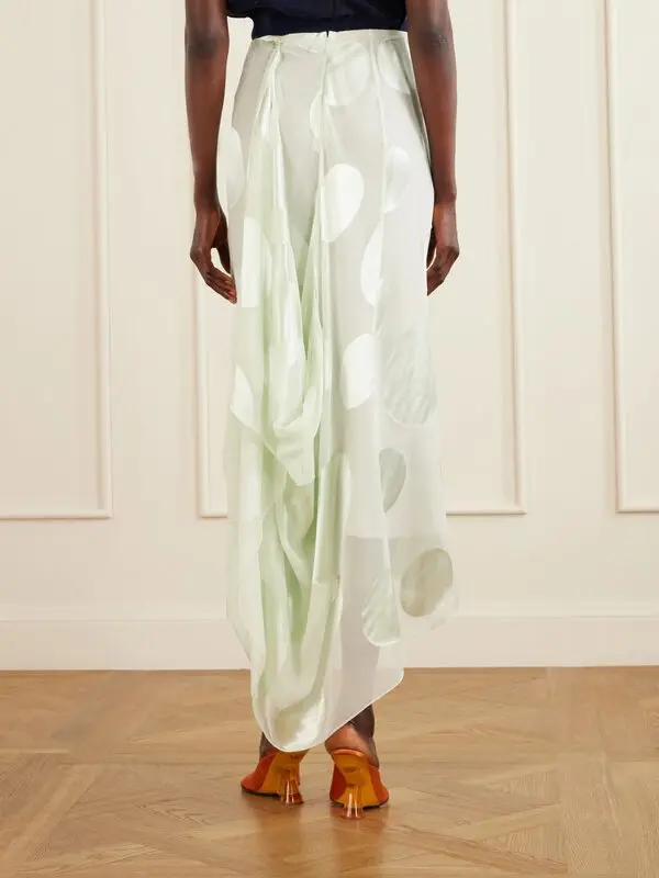 Dries Van Noten Asymmetric Polka Dot Maxi Skirt