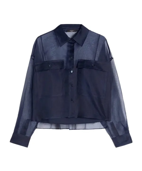 Max Mara Sheer Layered Shirt - Blue