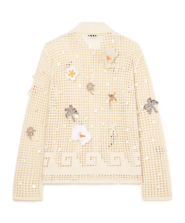 Alanui Where The Waves Begins" Crochet Shirt With Embellishments - Sand