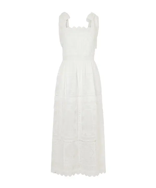 Zimmermann Aster Lace Trim Slip Dress - White