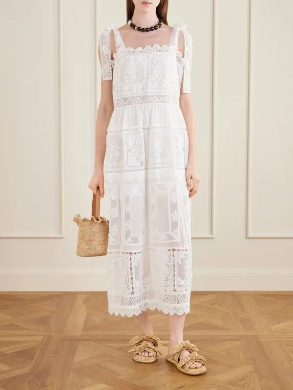Zimmermann Aster Lace Trim Slip Dress