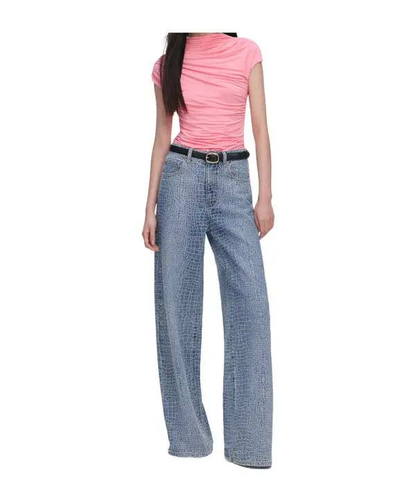 SELF-PORTRAIT Draped Knot Front Fitted Waist Top