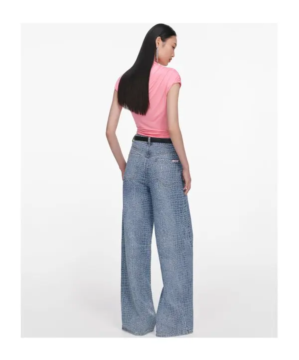 SELF-PORTRAIT Draped Knot Front Fitted Waist Top