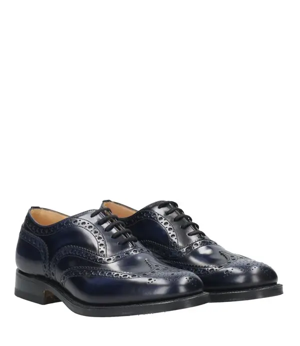 Church's Navy Blue Perforated Detail Leather Dress Shoes