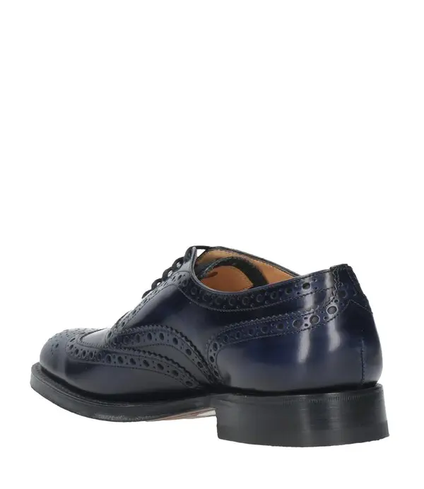 Church's Navy Blue Perforated Detail Leather Dress Shoes