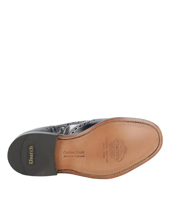 Church's Navy Blue Perforated Detail Leather Dress Shoes