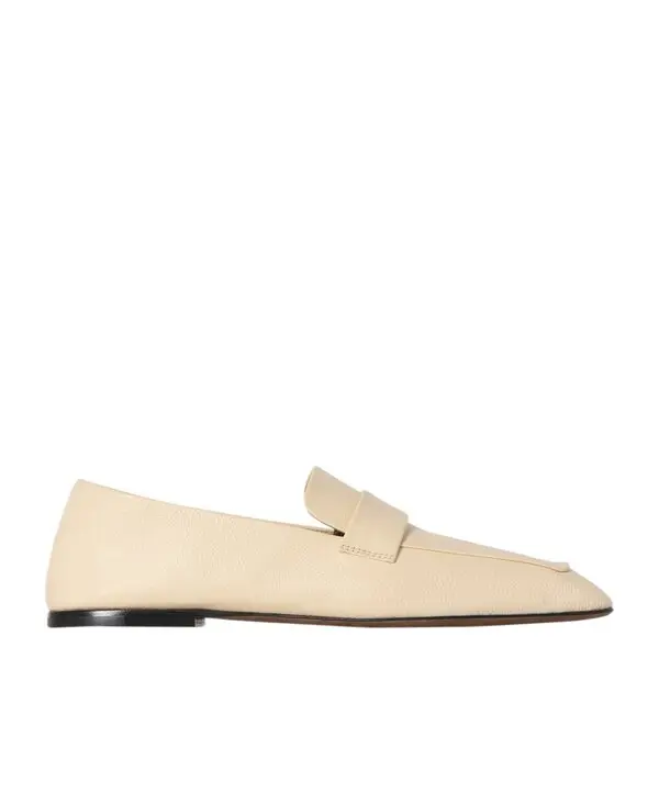 THE ROW Square Toe Loafers - Heather Grey