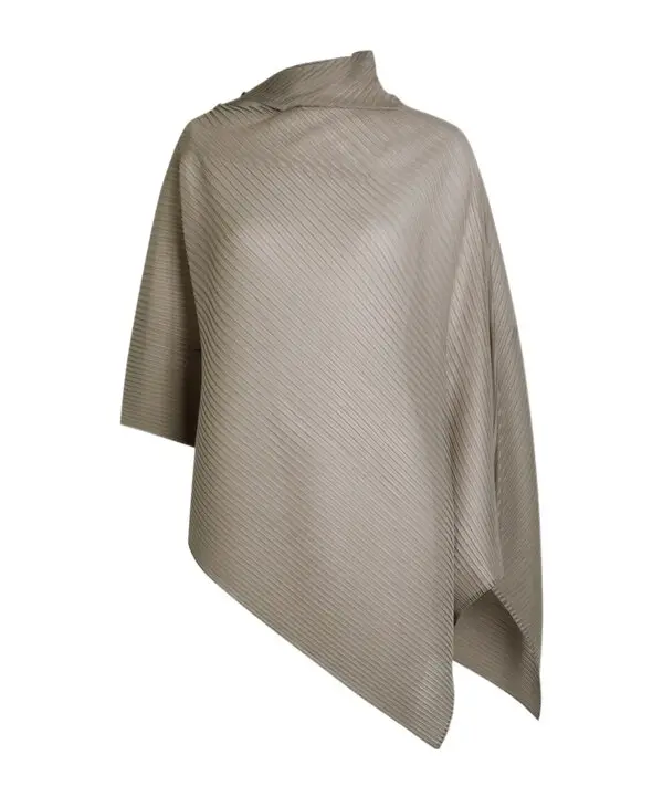 Issey Miyake Asymmetrical Pleated Top - Light Brown