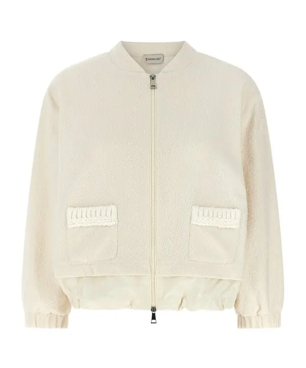 Moncler Boucle Zip-up Cardigan - Beige