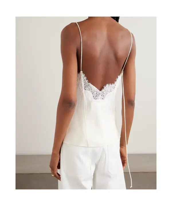 RÓHE Lace-trimmed Silk Camisole - Cream