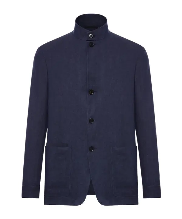 Zegna Stand Collar Jacket - Blue