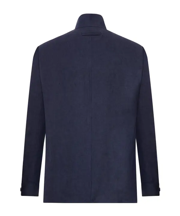 Zegna Stand Collar Jacket - Blue