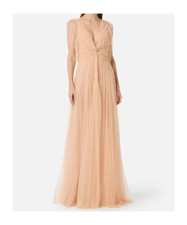 Elisabetta Franchi Red Carpet Tulle Gown - Nude