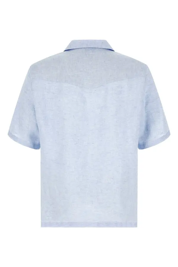 Brunello Cucinelli Short-sleeved Button-up Shirt - Blue