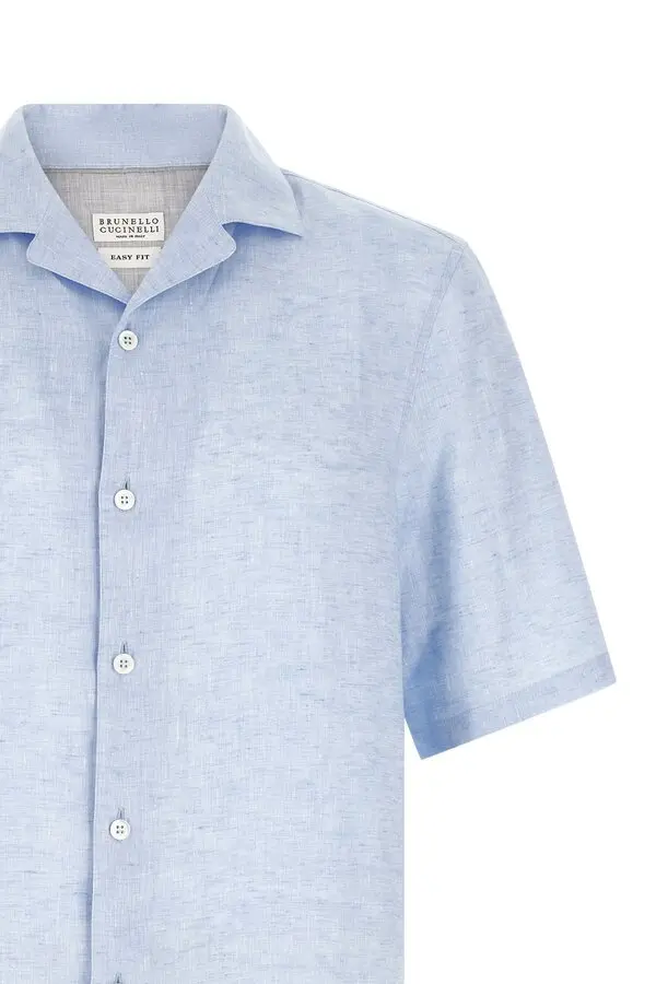 Brunello Cucinelli Short-sleeved Button-up Shirt - Blue