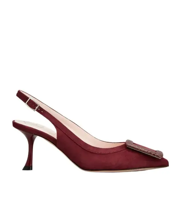 ROGER VIVIER Viv In The City' Suede Slingback Pumps - Red