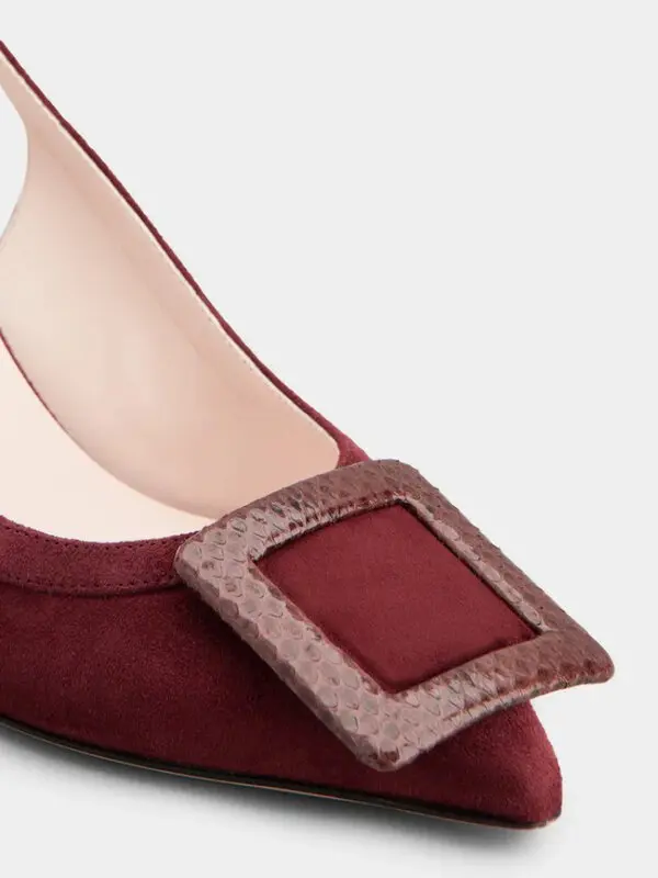 ROGER VIVIER Viv In The City' Suede Slingback Pumps - Red